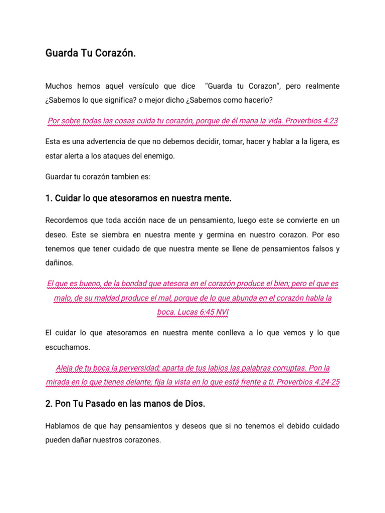 Guarda Tu Corazon | PDF | Cristo (título) | eucaristía