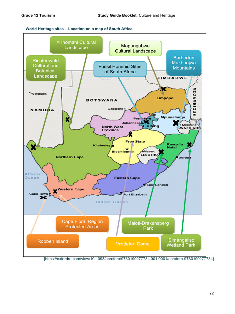 South Africa's World Heritage Sites Map | PDF