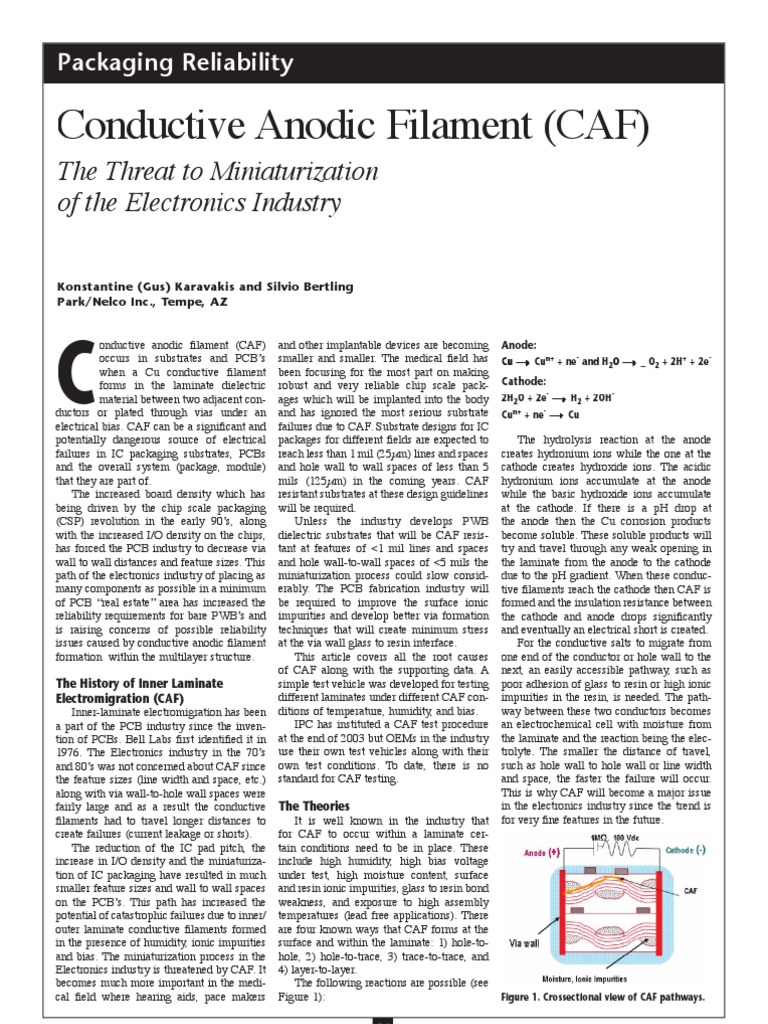 Conductive Anodic Filament (CAF) | PDF | Printed Circuit Board ...