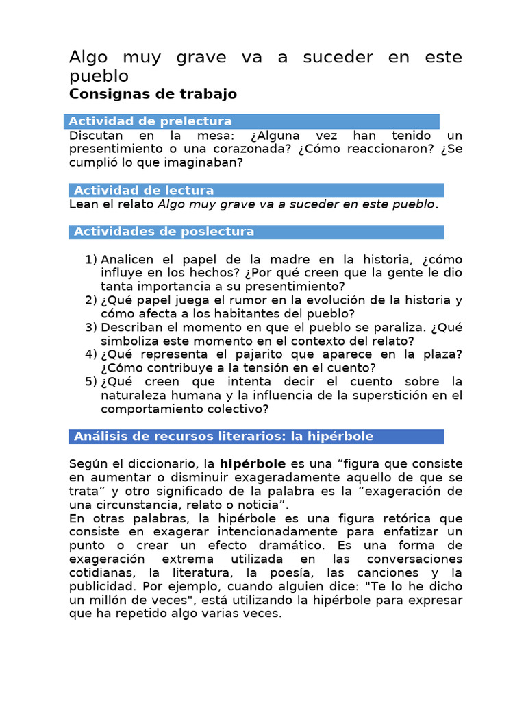 Algo Muy Grave Va A Suceder en Este Pueblo | PDF