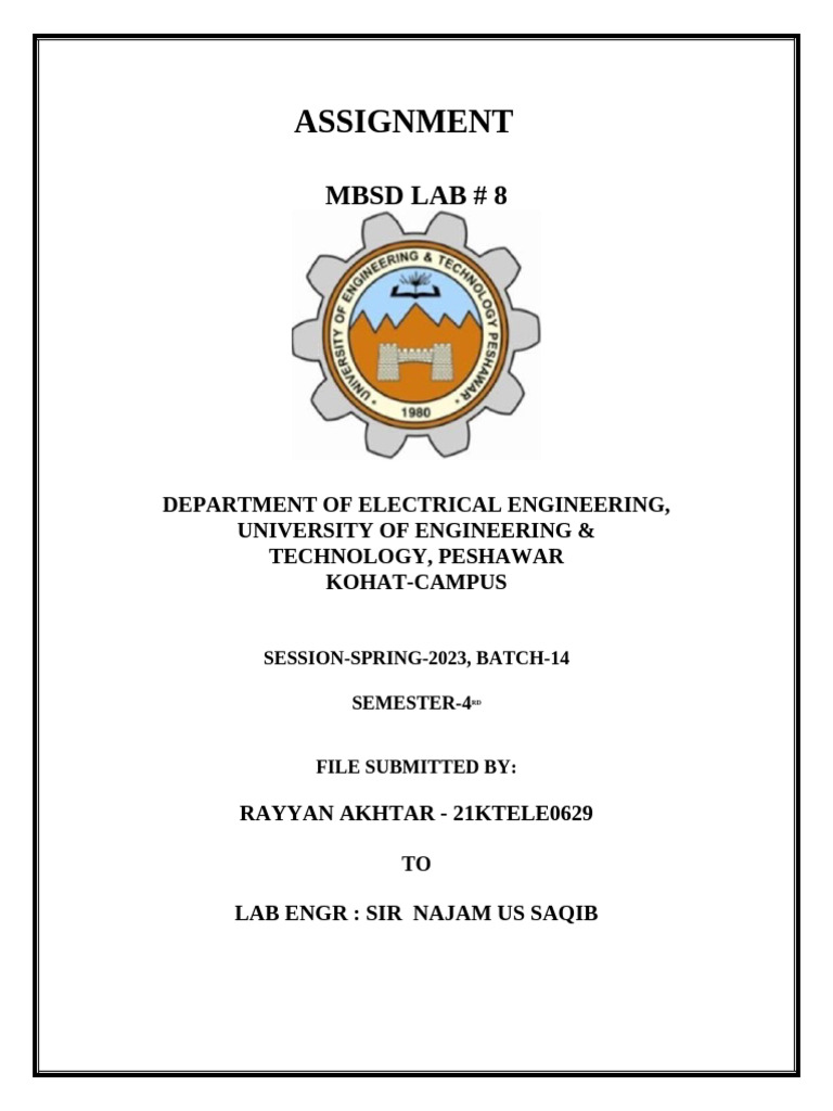 Lab 8 Assignment | PDF