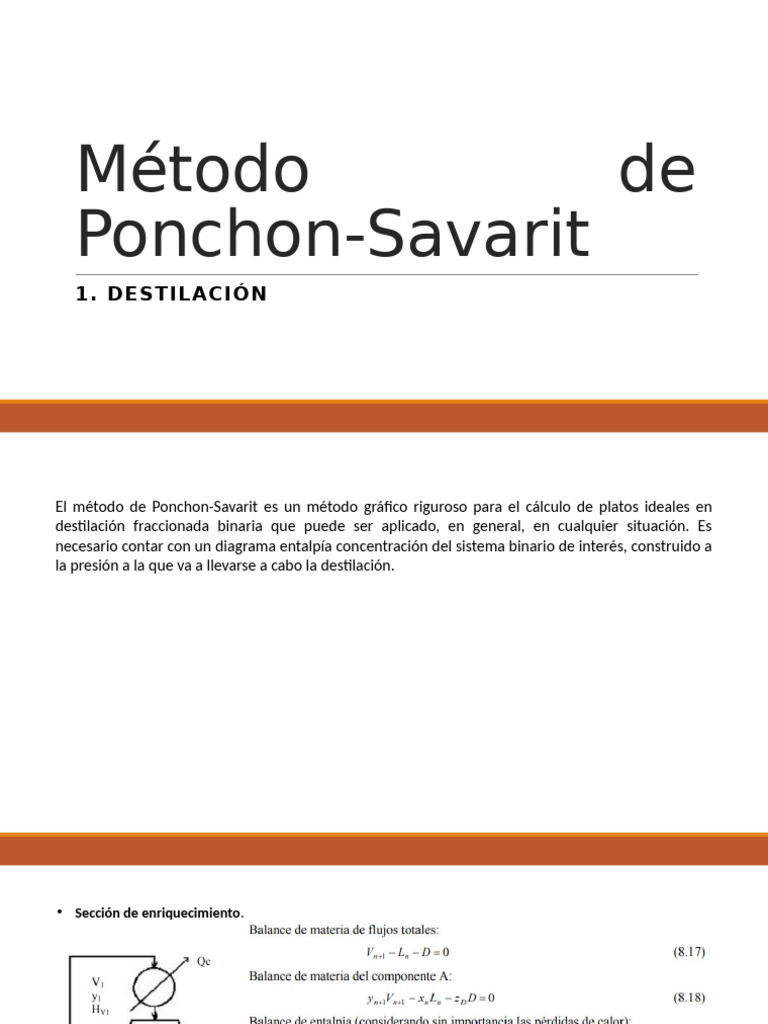 Método de Ponchon-Savarit | PDF | Destilación | Procesos industriales