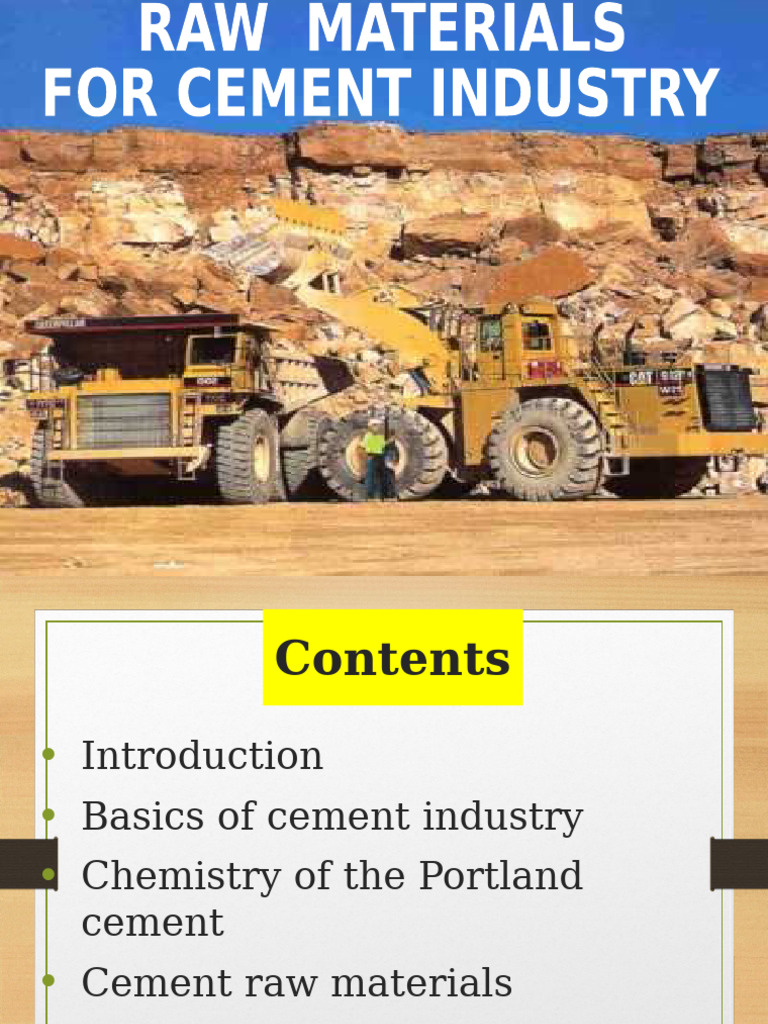 Introduction to cement Raw Materials2024 | PDF | Minerals | Cement