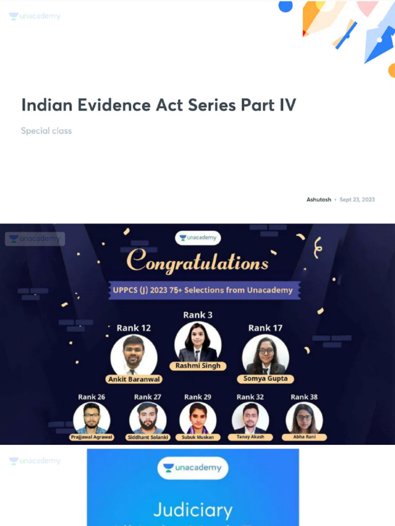 Indian Evidence Act Series Part IV No Anno | PDF