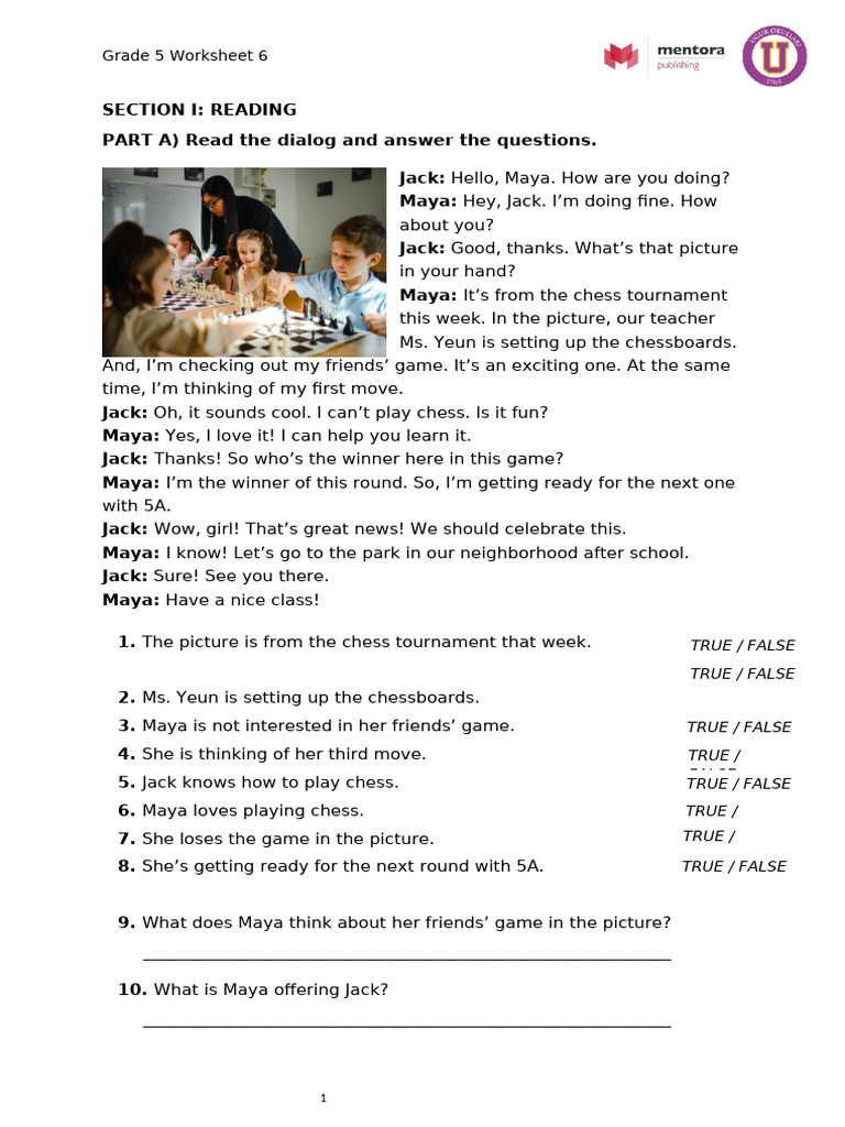 Grade 5 Weekend Worksheet 6 | PDF | Linguistics