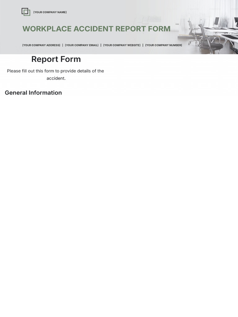 Workplace Accident Report Form Template | PDF