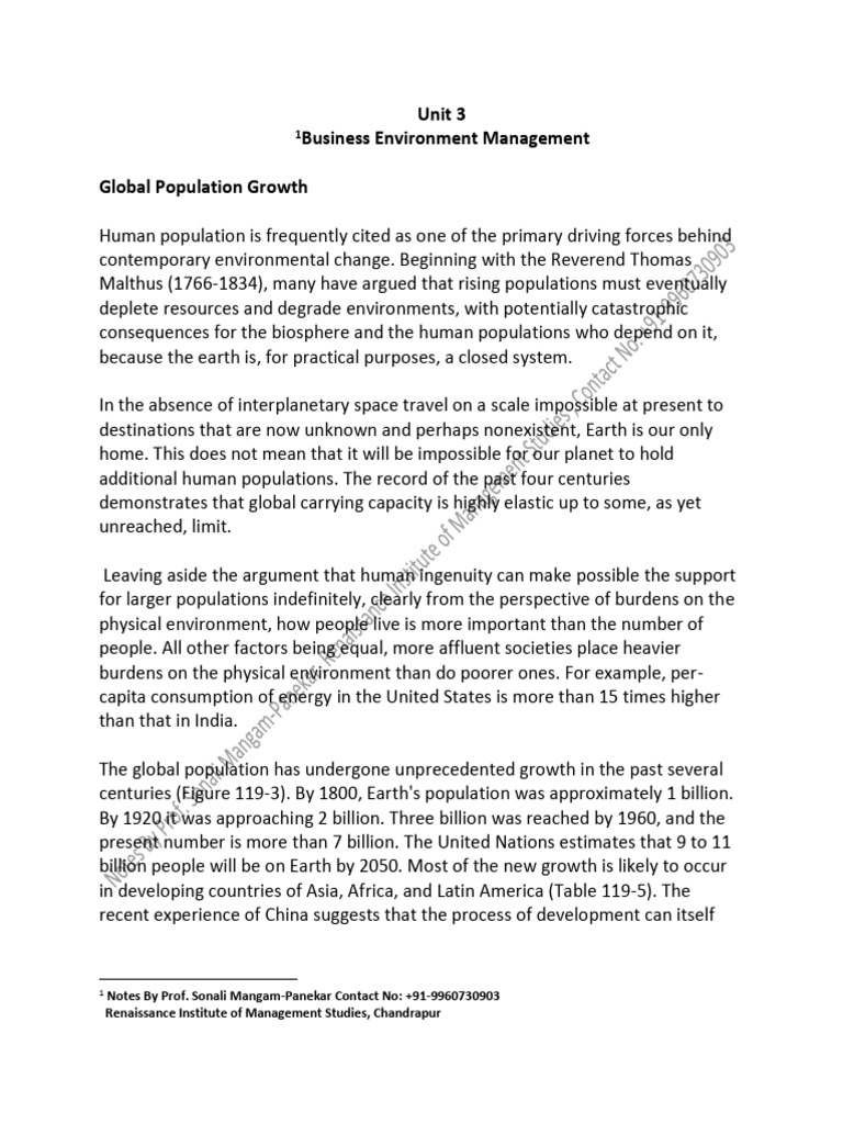 Unit 3 - Human Population and Environment | PDF | Cancer | World Wide Web