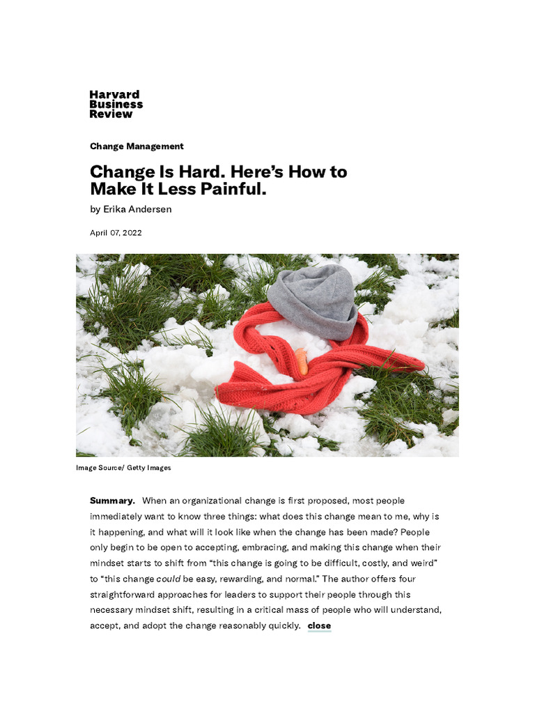 Change Is Hard. Here's How To Make It Less Painful | PDF | Mindset ...