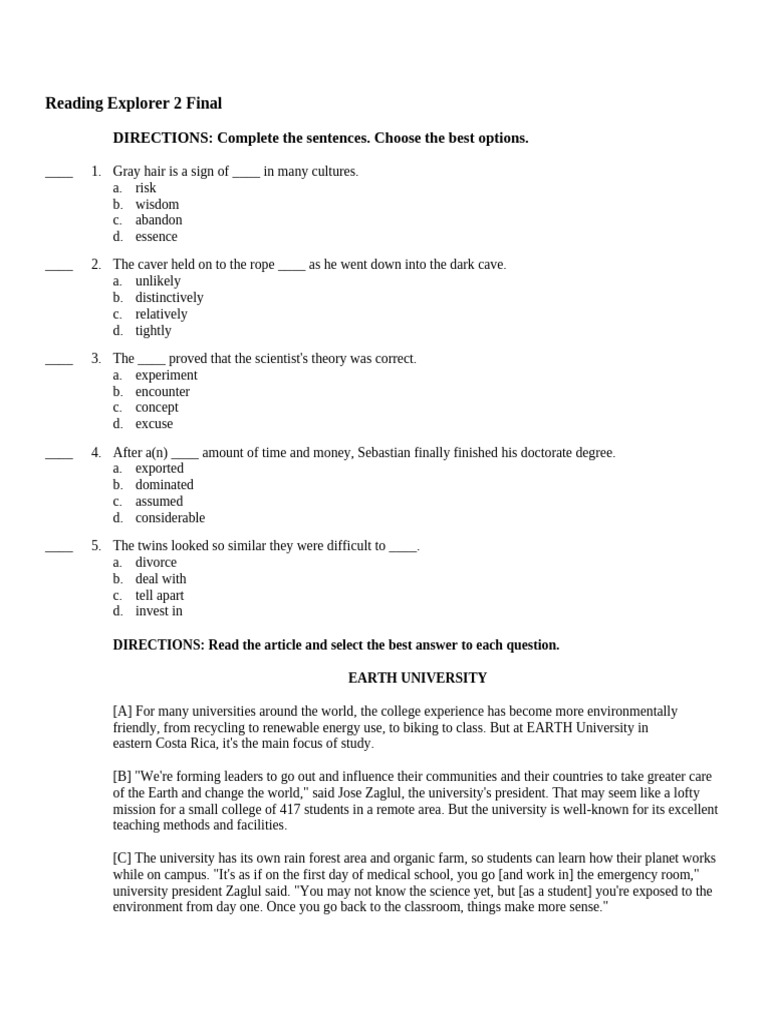 Reading Explorer 2 Final | PDF | Multiple Births