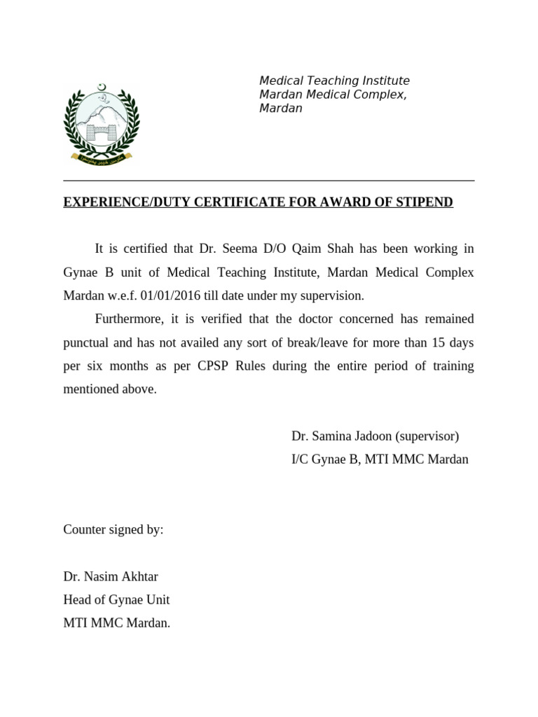 Accomodation Certificate | PDF