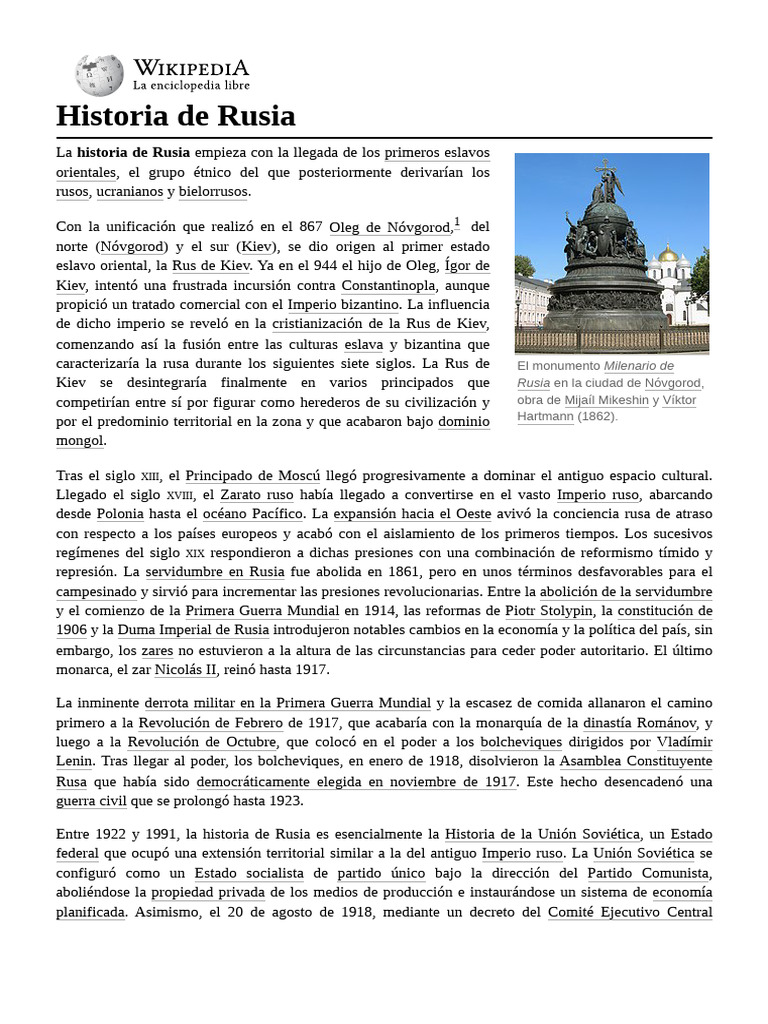 Historia de Rusia: De Kiev a la URSS | PDF | Imperio ruso | Rusia