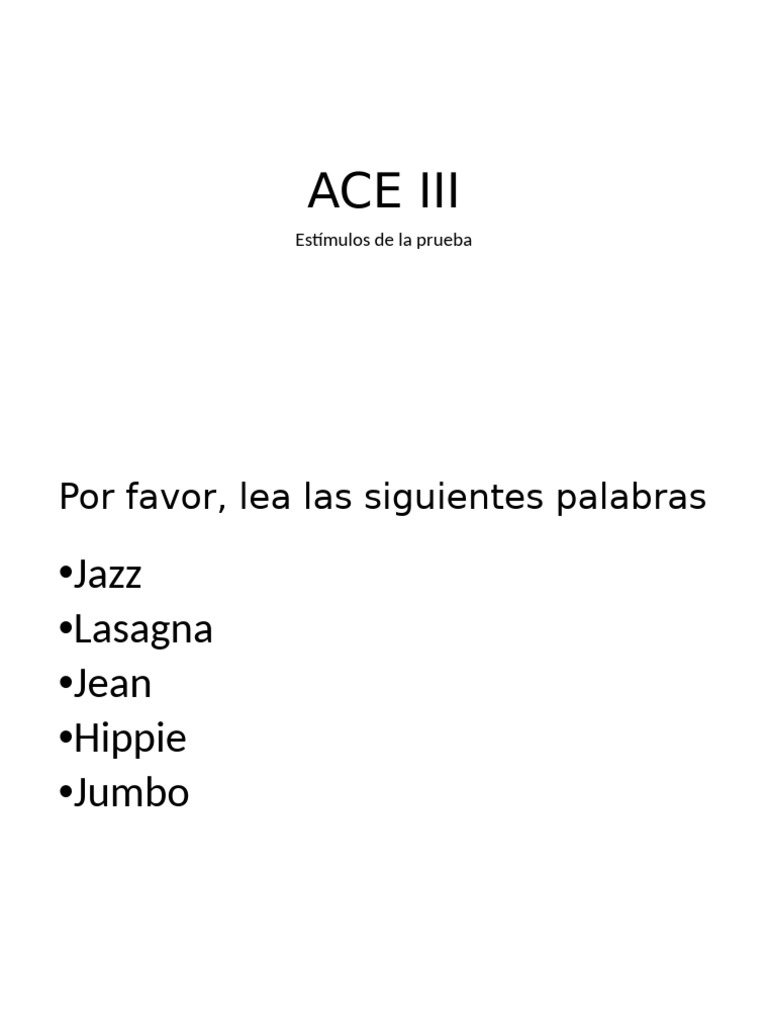 Estimulos ACE III | PDF