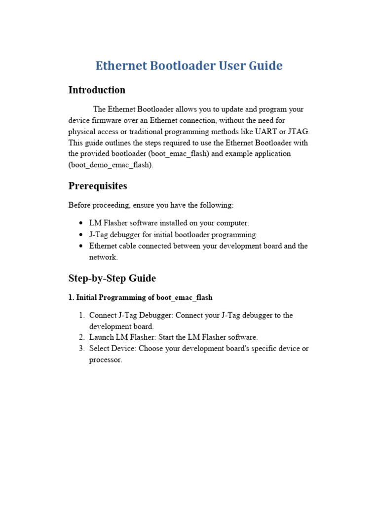 Ethernet Bootloader Software User Gude | PDF | Computers