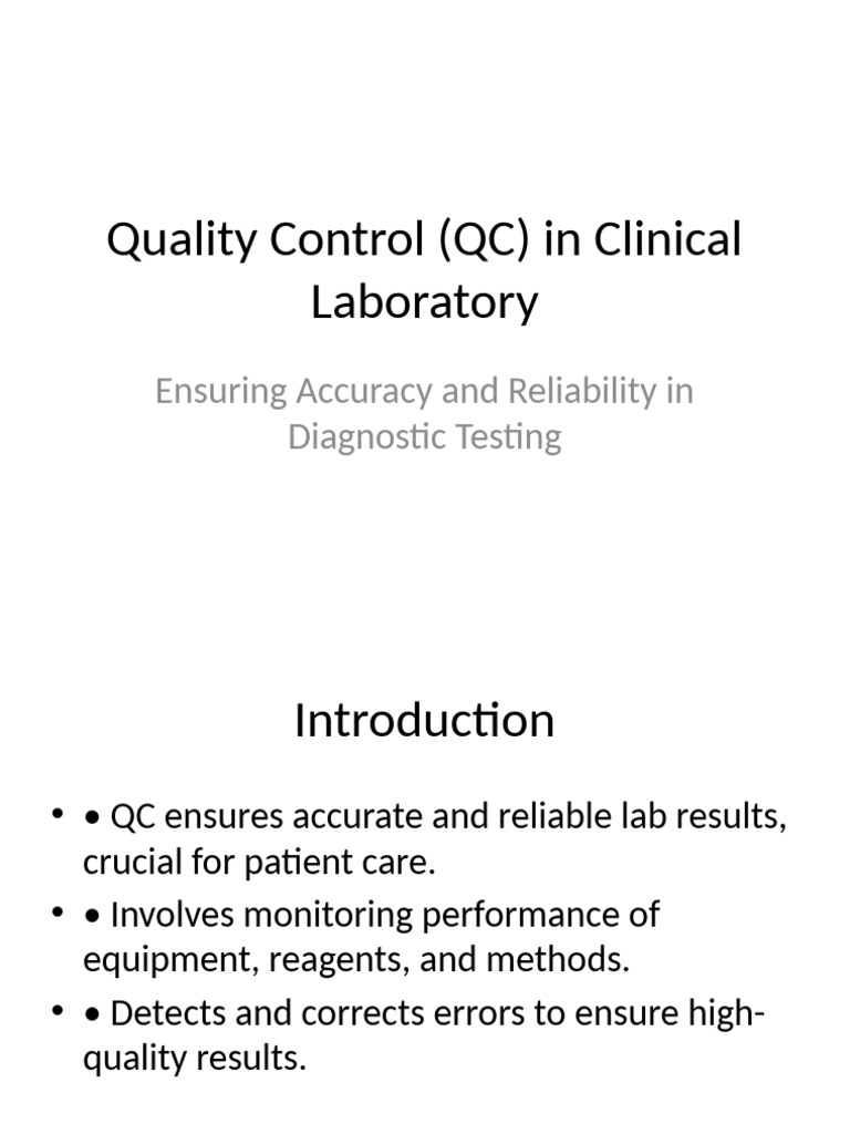 Quality Control in Clinical Labs | PDF