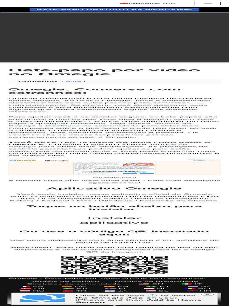 Omegle Converse Com Estranhos! | PDF | Aplicativo para celular | Computadores móveis