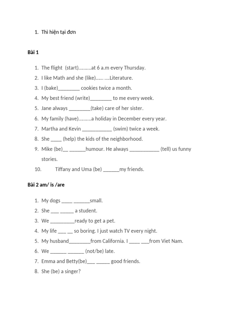 Present Simple Pdf Language Arts Discipline