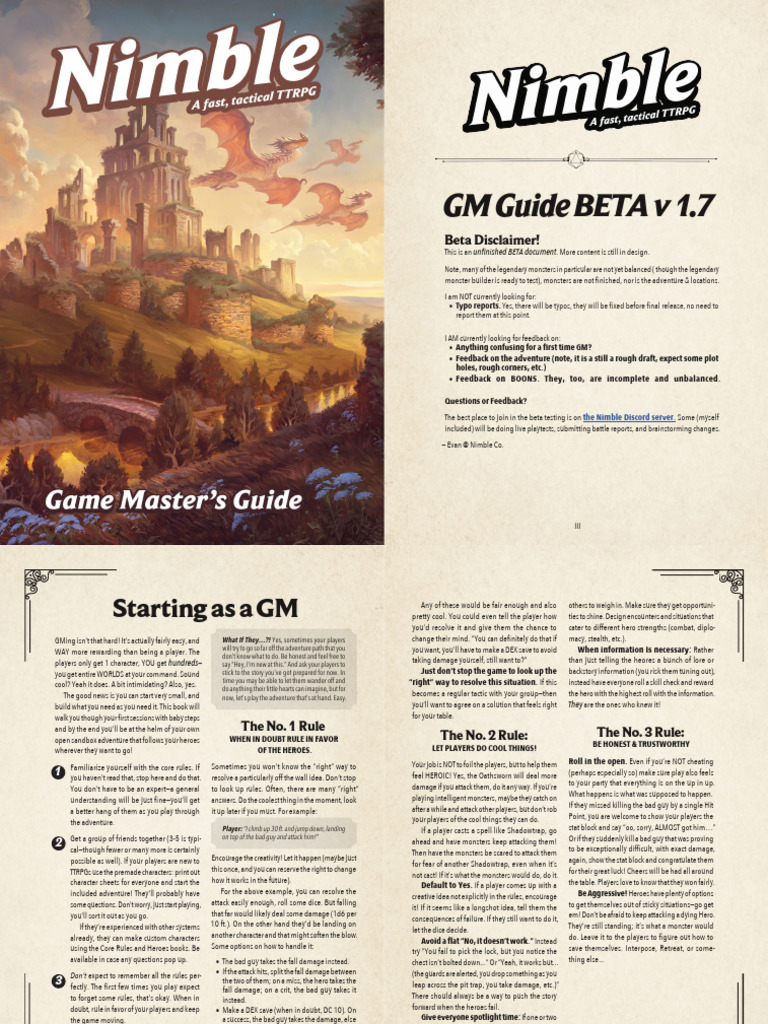 (Nimble) (EN) - GM Guide (Beta v1.7, OEF) - jTEuhf | PDF