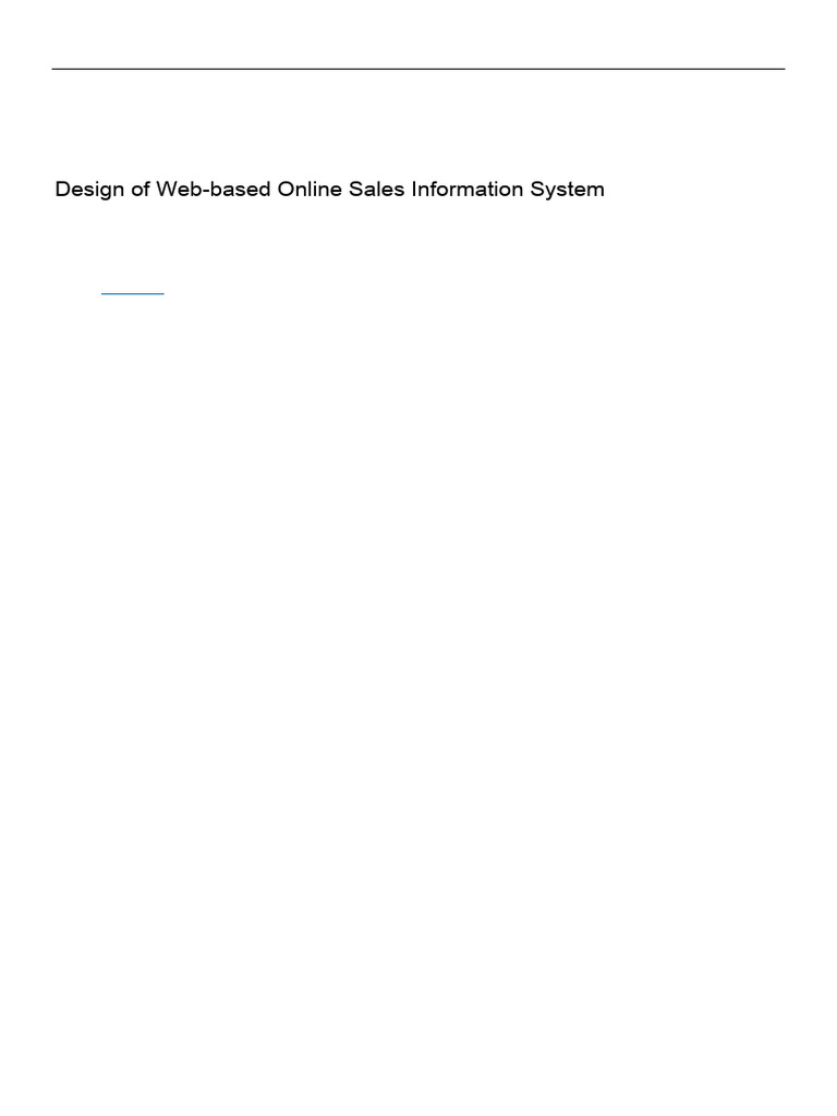 Design of Web-Based Online Sales Information Syste | PDF