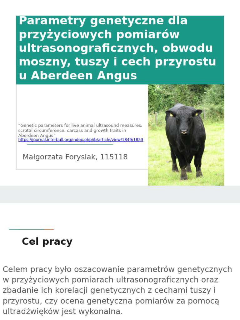 Genetic Parameters For Intravital Ultrasound Measurements, Scrotal ...