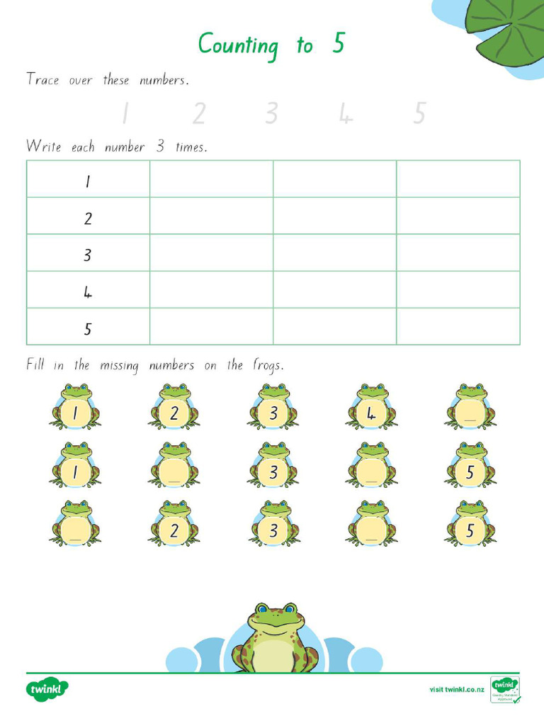 1 Counting To 5 Ver 2 Page 0001 | PDF