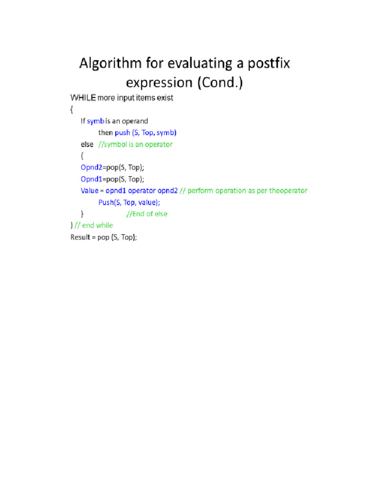 Postfix Evaluation | PDF