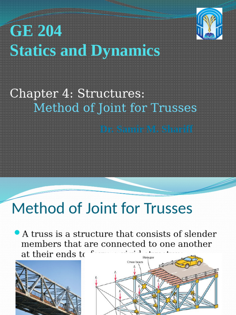 Lecture 3 Ch 4 Method of Joint for Trusses | PDF | Truss | Applied And ...