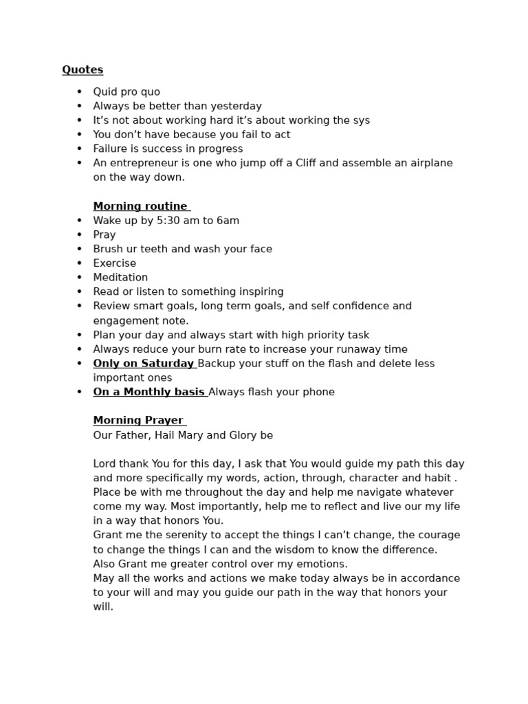 Morning Routine for Success | PDF | Career & Growth | Business