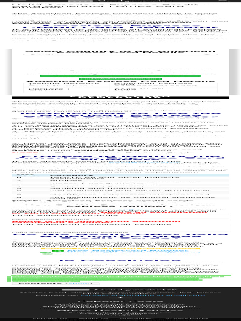 Valid American Express Credit Card Generator AmEx Card Number | PDF ...