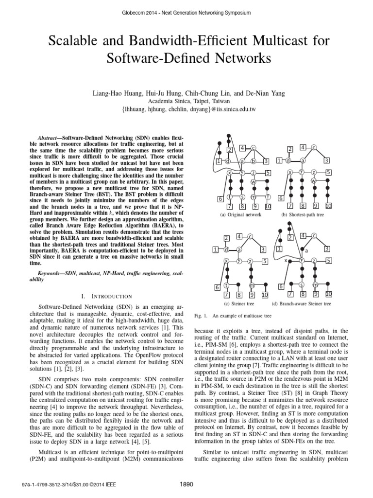 Scalable And Bandwidth Efficient Multicast For Pdf Computer Network 3211
