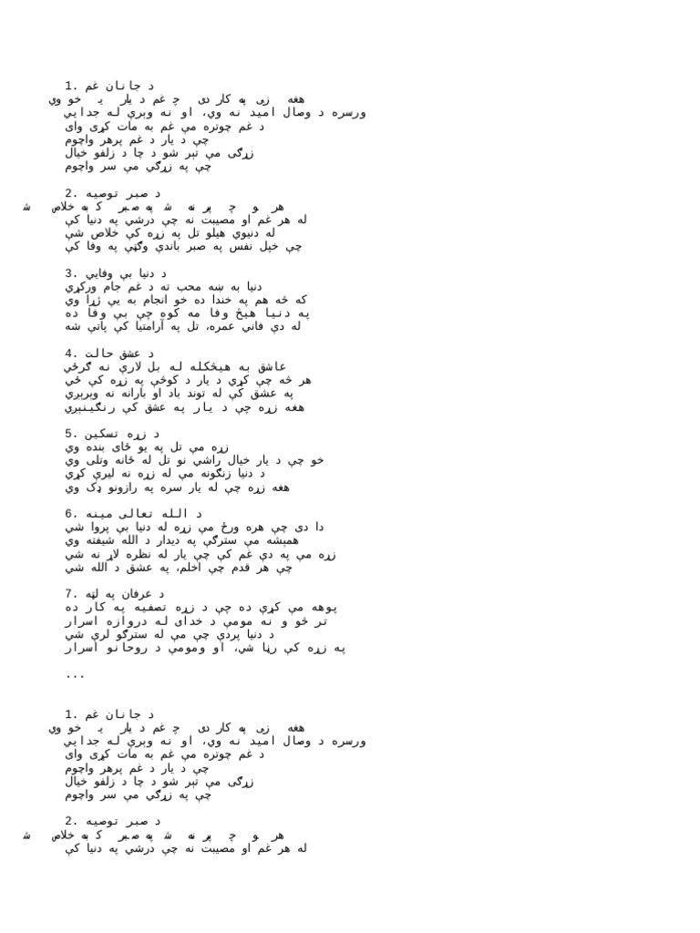 Rahman Baba Complete Poems | PDF