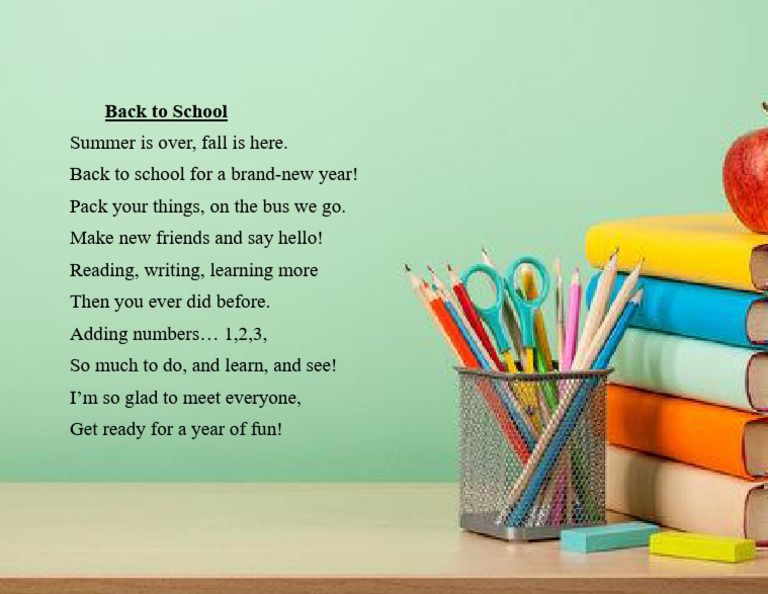 Back to School: A Fun Learning Poem | PDF