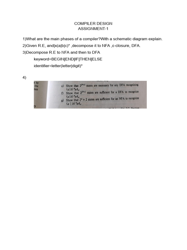 Compiler Design Assignment-1 | PDF