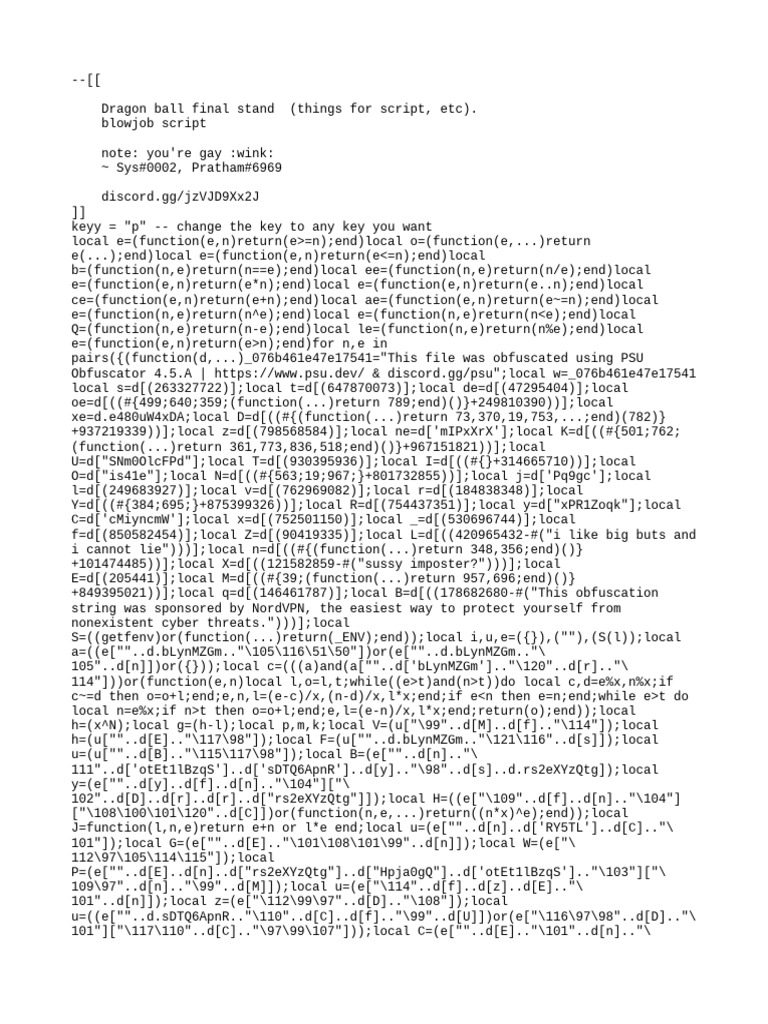 Dragon Ball Final Stand Script | PDF