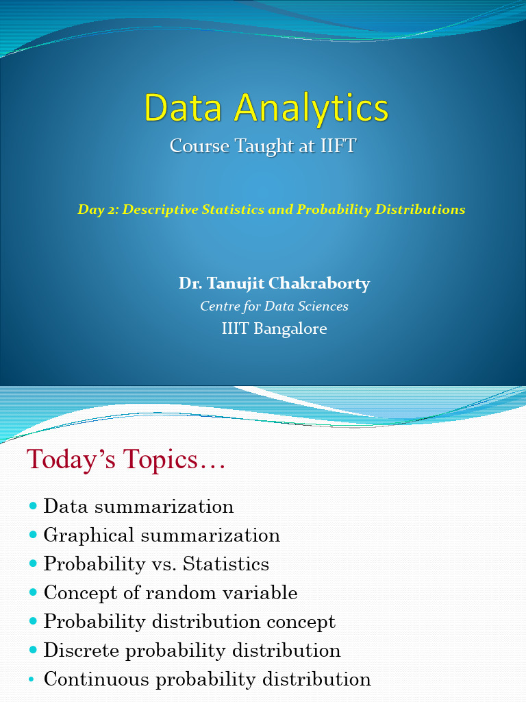 Da Session 2 | PDF | Mean | Probability Distribution