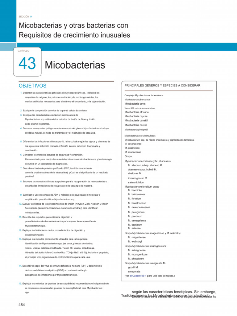 Características y Clasificación de Micobacterias | PDF | Mycobacterium ...