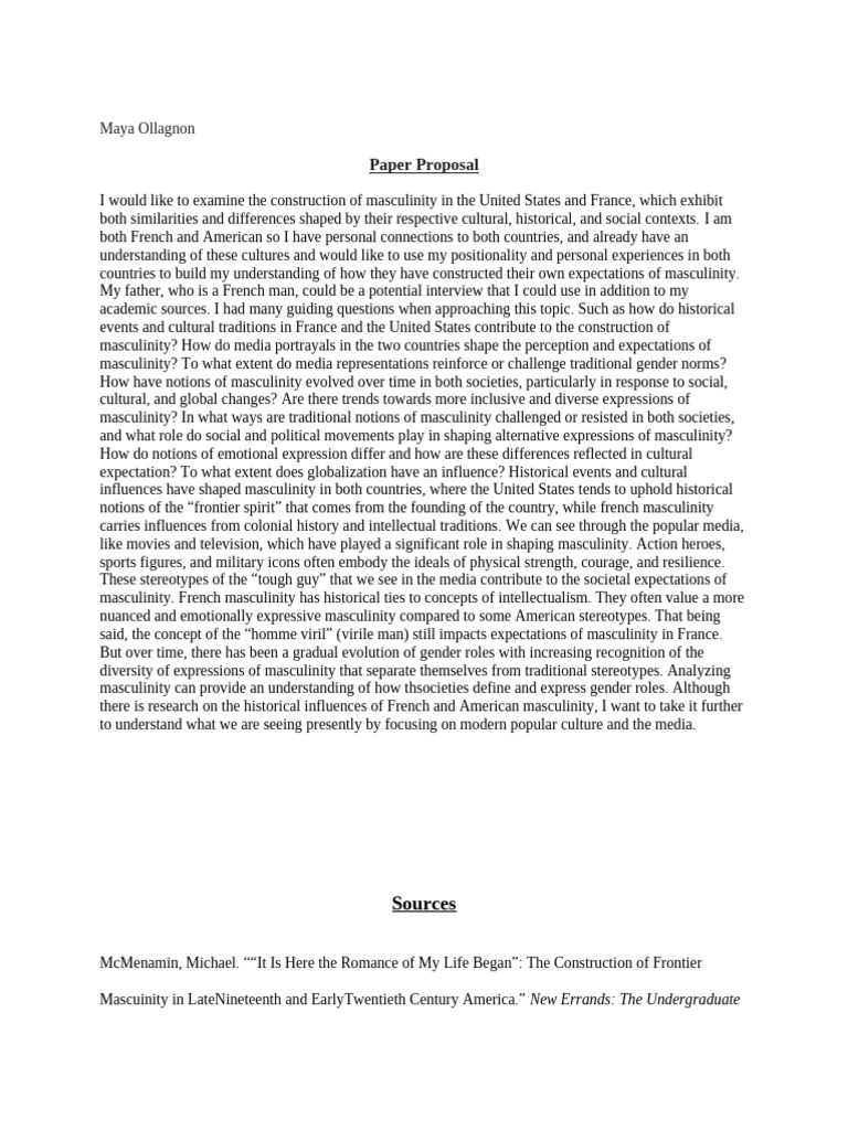 anth of gender paper proposal | PDF | Masculinity | Gender