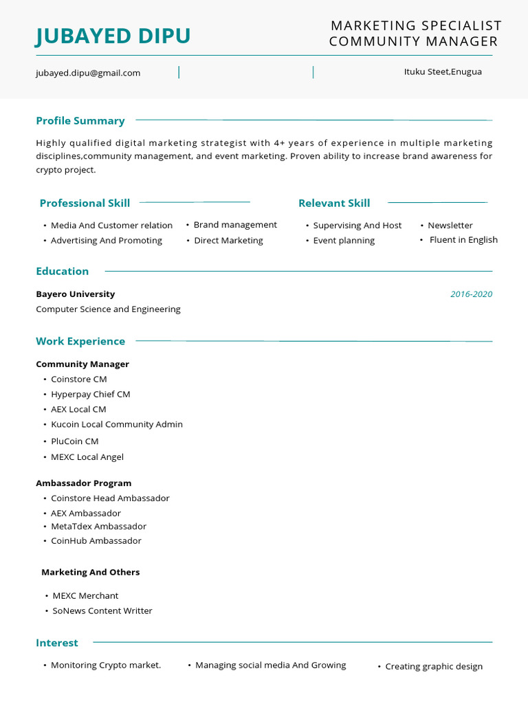Nigeria CV | PDF