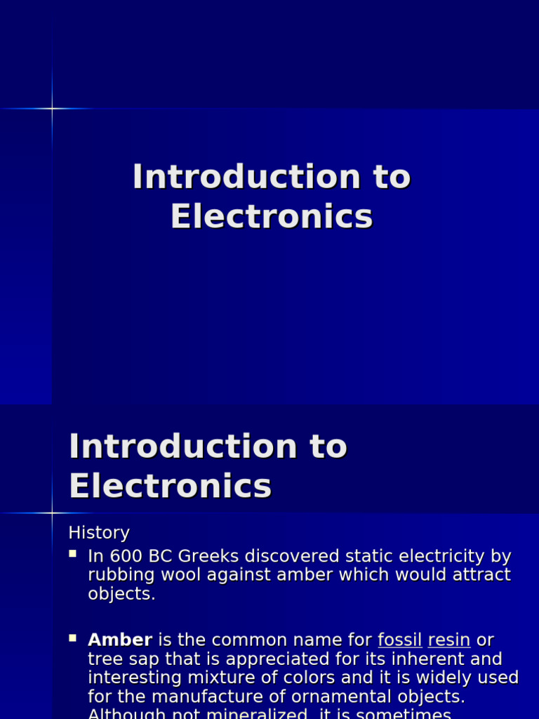 Introduction To Electronics | PDF | Electricity | Electronics