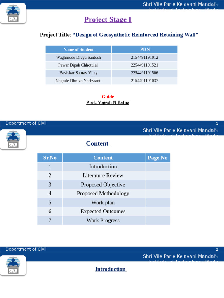 Project Stage I | PDF