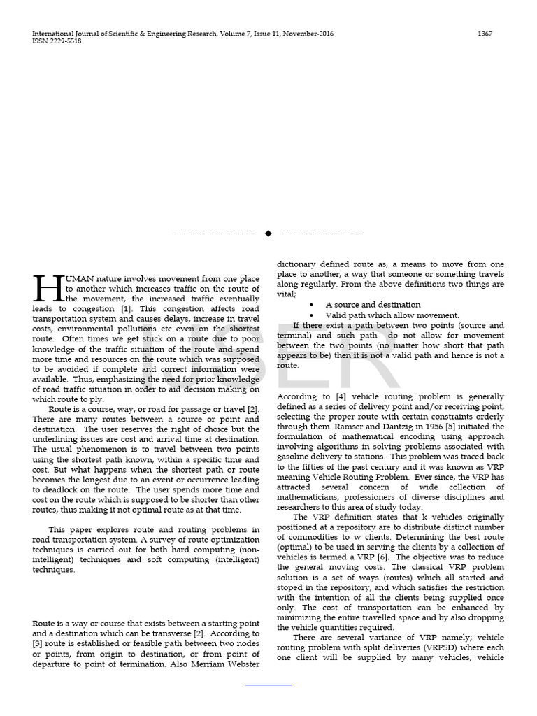 Overview of Route Optimization Techniques | PDF | Applied Mathematics | Computer Science