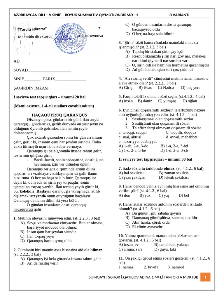 Bsq-1-Az-Dili-5-B Var | PDF