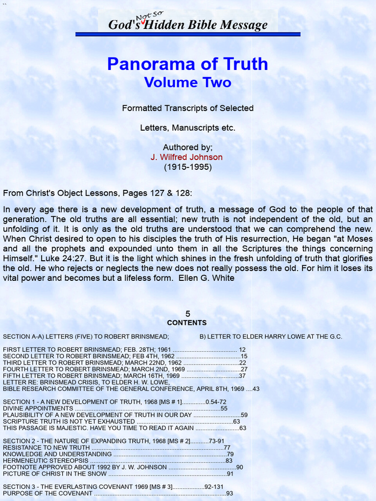 Panorama of Truth Vol. 2 | PDF | Jesus | Theology