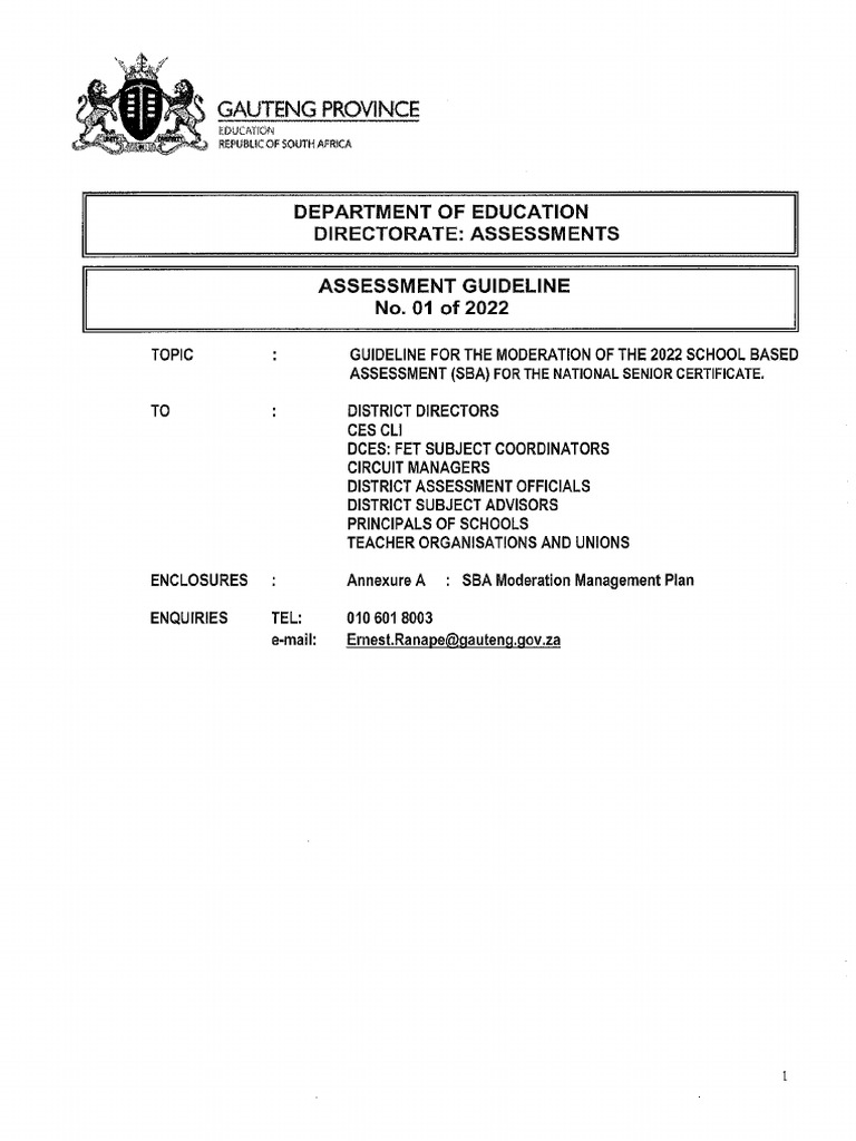 Guideline For SBA Moderation 1 | PDF
