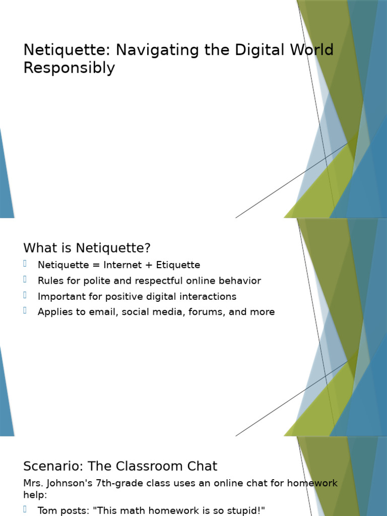Netiquette Navigating the Digital World Responsibly | PDF | Online Chat ...
