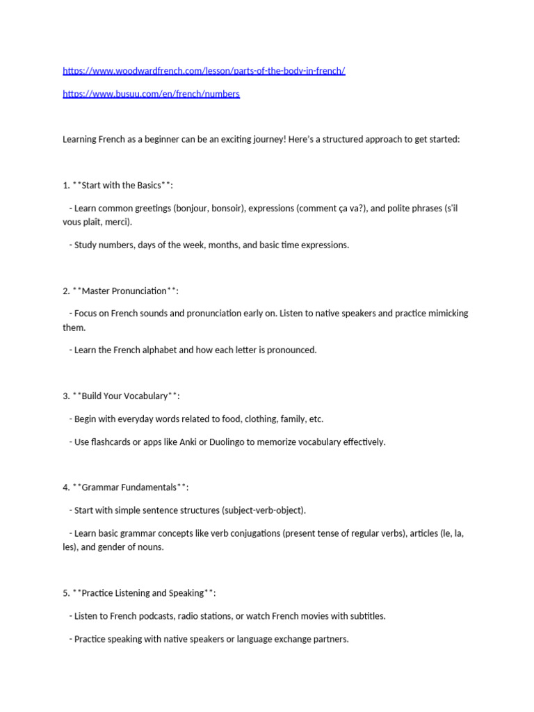 Learning French Steps | PDF