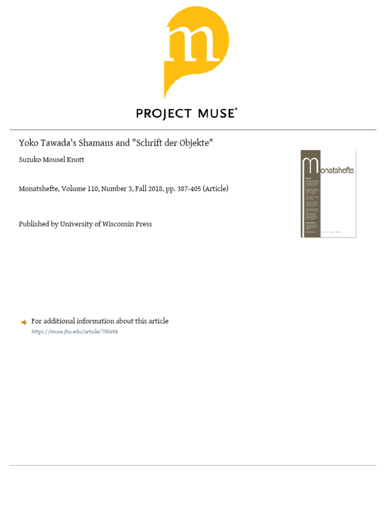 Project Muse 705694 | PDF | Shamanism | Frankfurt School