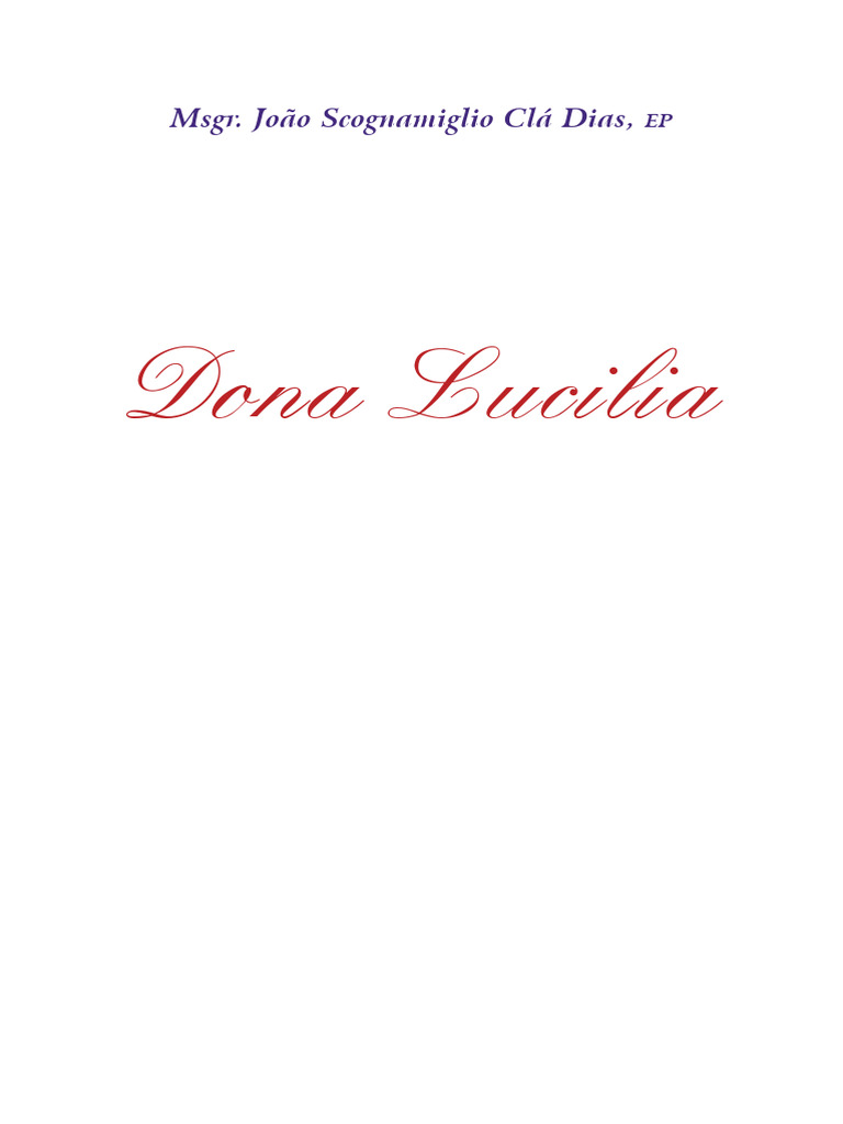 Dona Lucilia: A Life of Piety and Service | PDF