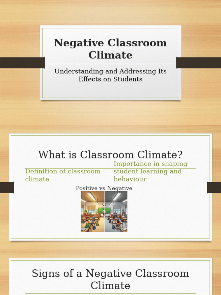 Negative Classroom Climate-1 | PDF