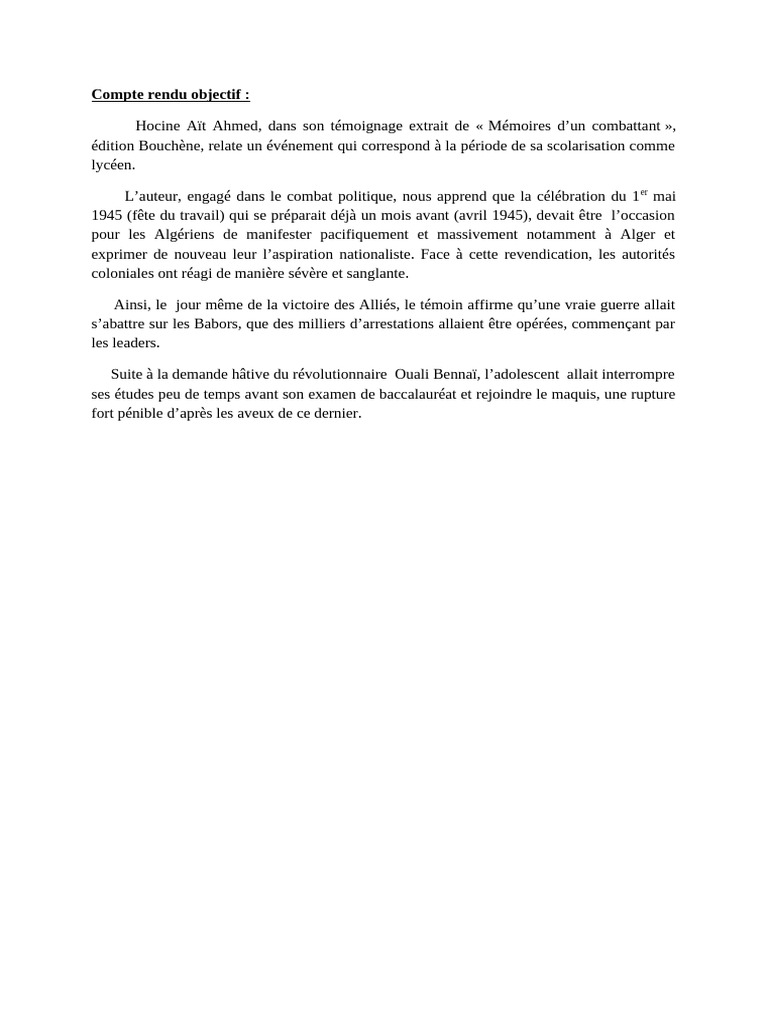 Compte Rendu Objectif | PDF