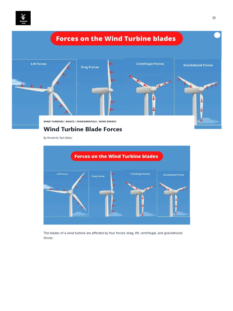 Wind Turbine Blade Forces - Windmills Tech | PDF | Force | Turbine